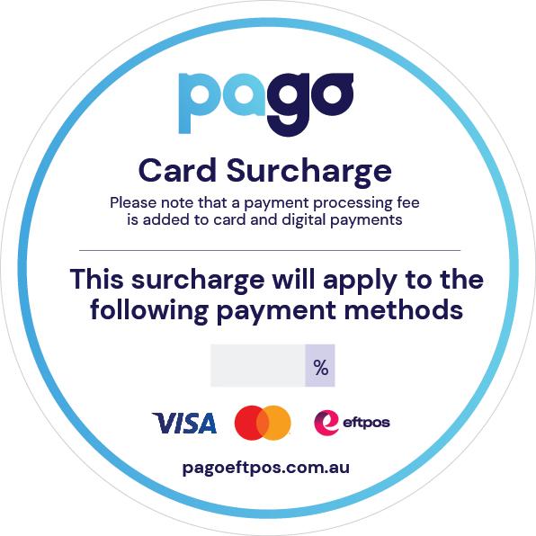 Surcharge Signage Pago Eftpos