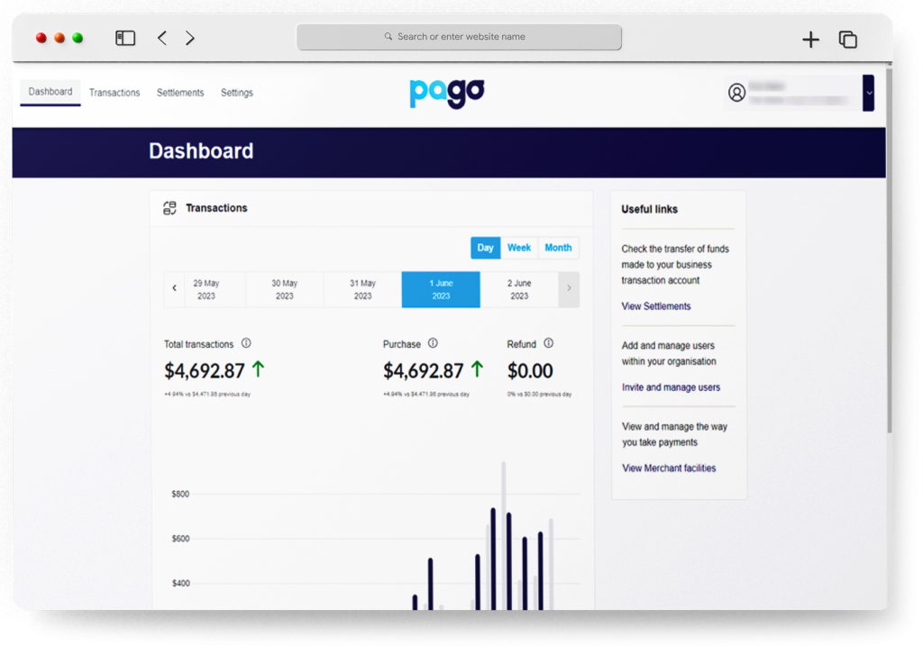 Pago Dashboard | Pago Eftpos